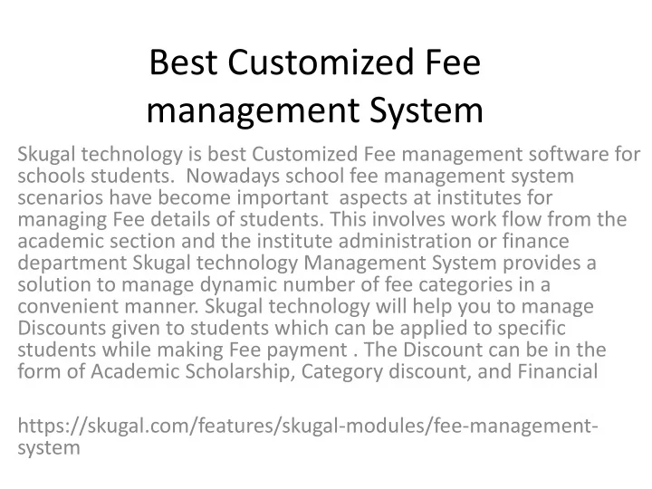 PPT - Best Customized Fee management System PowerPoint Presentation ...
