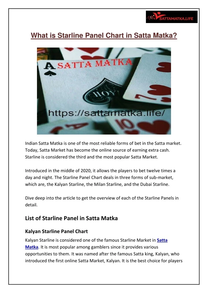PPT - What Is Starline Panel Chart In Satta Matka PowerPoint ...