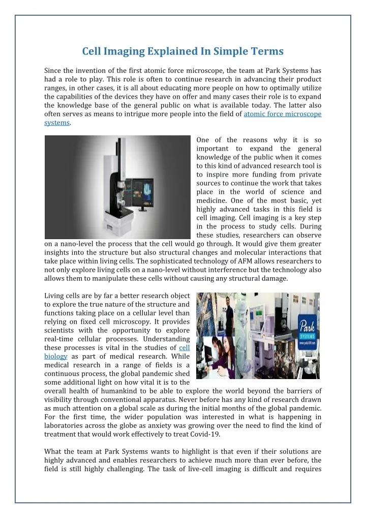 PPT - Cell Imaging Explained In Simple Terms PowerPoint Presentation ...