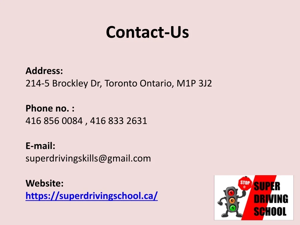 PPT - Best mto approved driving school in Toronto , whitby PowerPoint ...