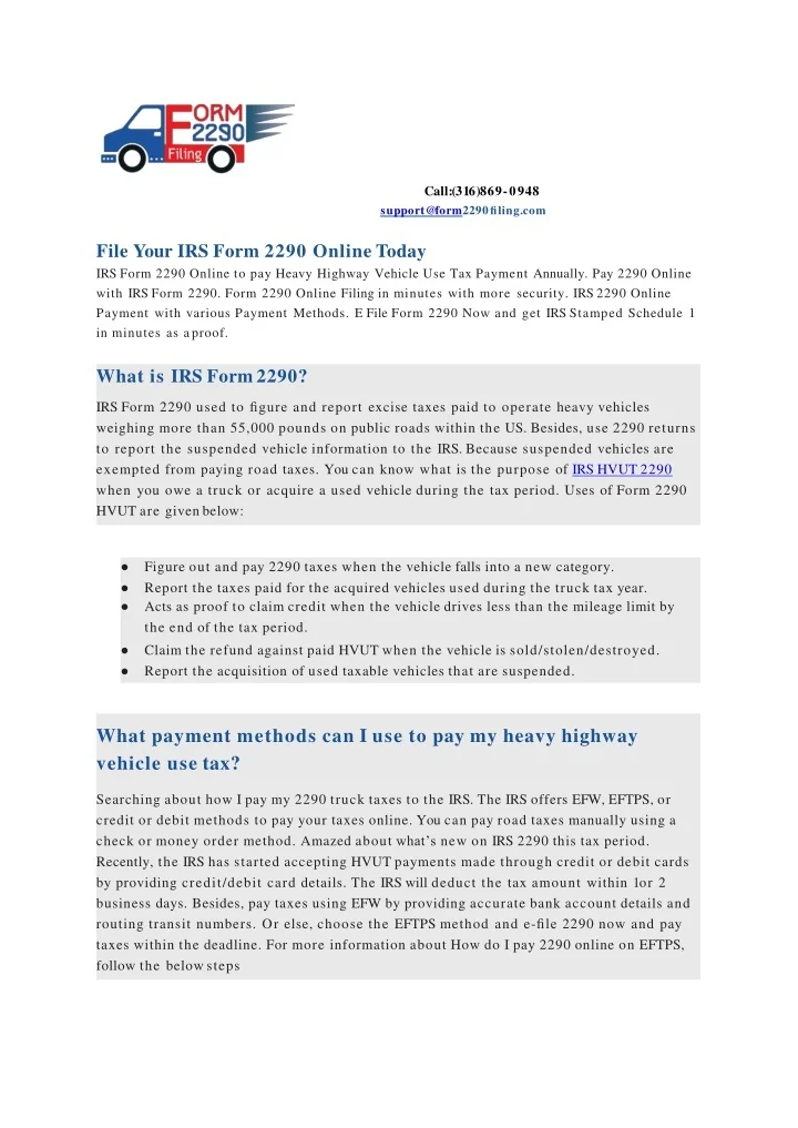 PPT - IRS HVUT Form 2290 E-Filing is Easy & Secure PowerPoint ...