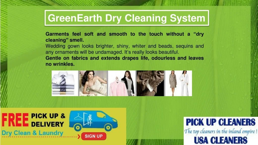 PPT - Trusted and Authorized GreenEarth Dry Cleaning Agency in Yucaipa ...