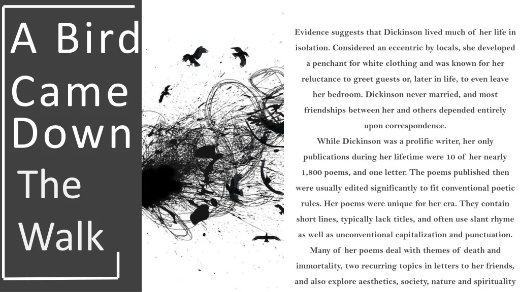 PPT - BIRD CAME DOWIN THE WALK PowerPoint Presentation, free download ...
