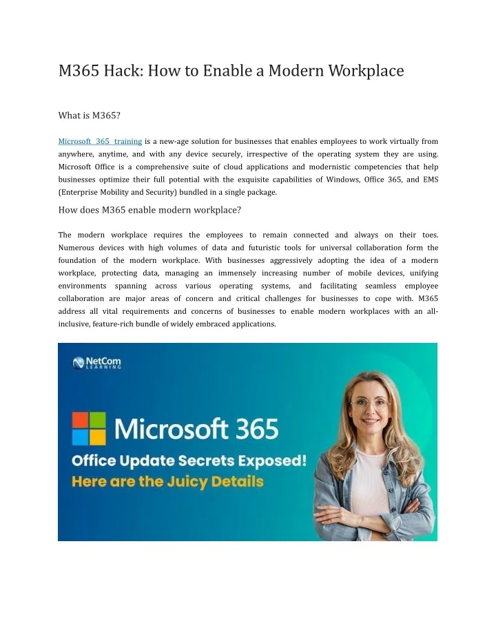 PPT - M365 Hack_How to Enable a Modern Workplace PowerPoint ...