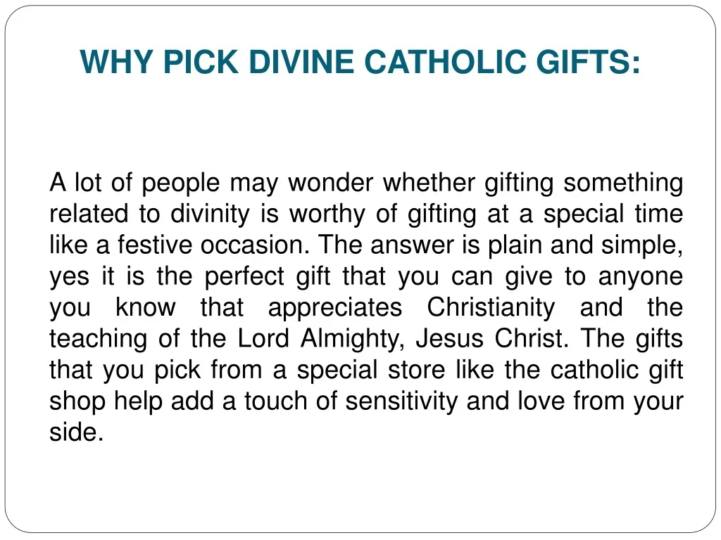 PPT - The Joyous Act of Gifting Divine Catholic Gifts PowerPoint ...