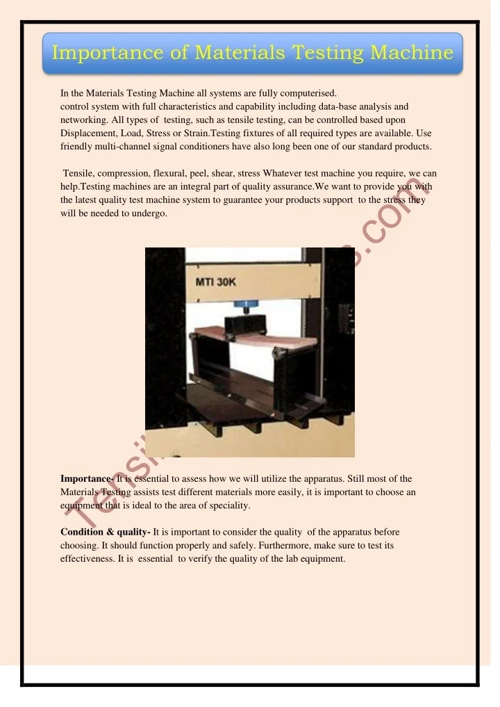 PPT - Material Testing With highly-efficient Testing machines | MTI ...