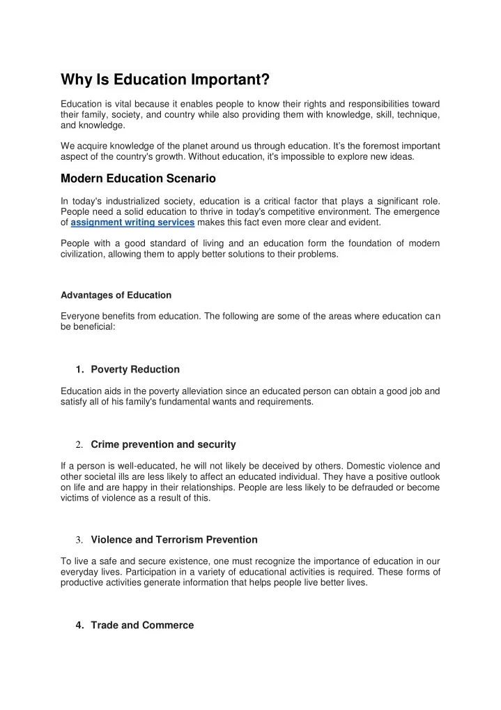 PPT - Why Is Education Important PowerPoint Presentation, free download ...