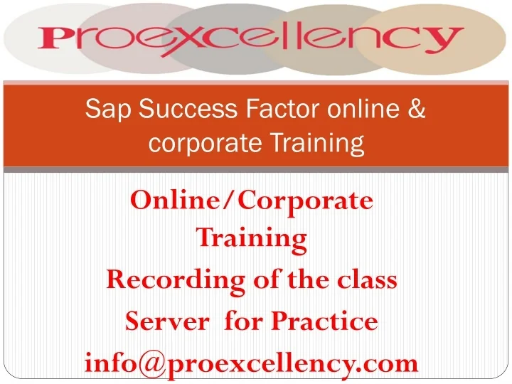 PPT - Sap Success Factor online & corporate Training PowerPoint Presentation - ID:10886621