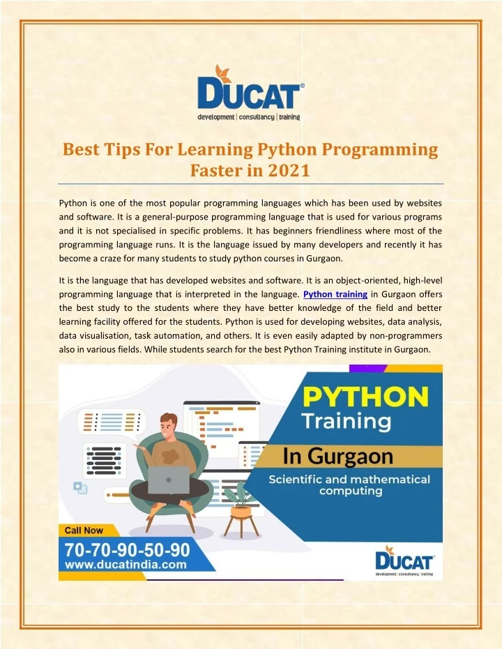 Ppt Get Advanced Training And Learn Python Programming More Faster