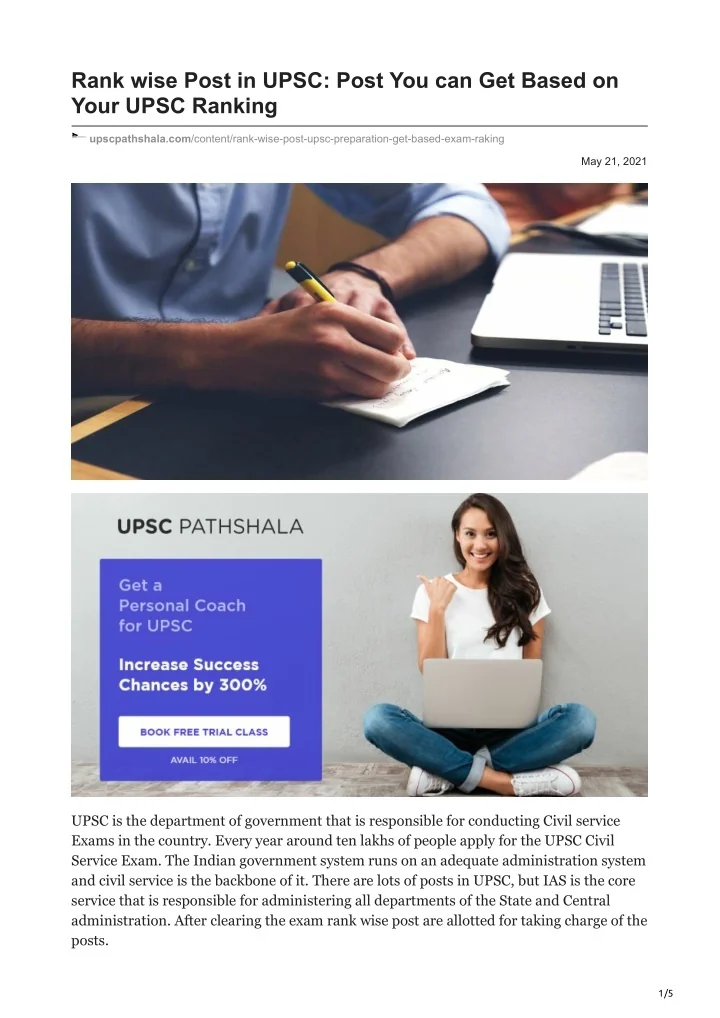 PPT - Rank wise Post in UPSC PowerPoint Presentation, free download ...