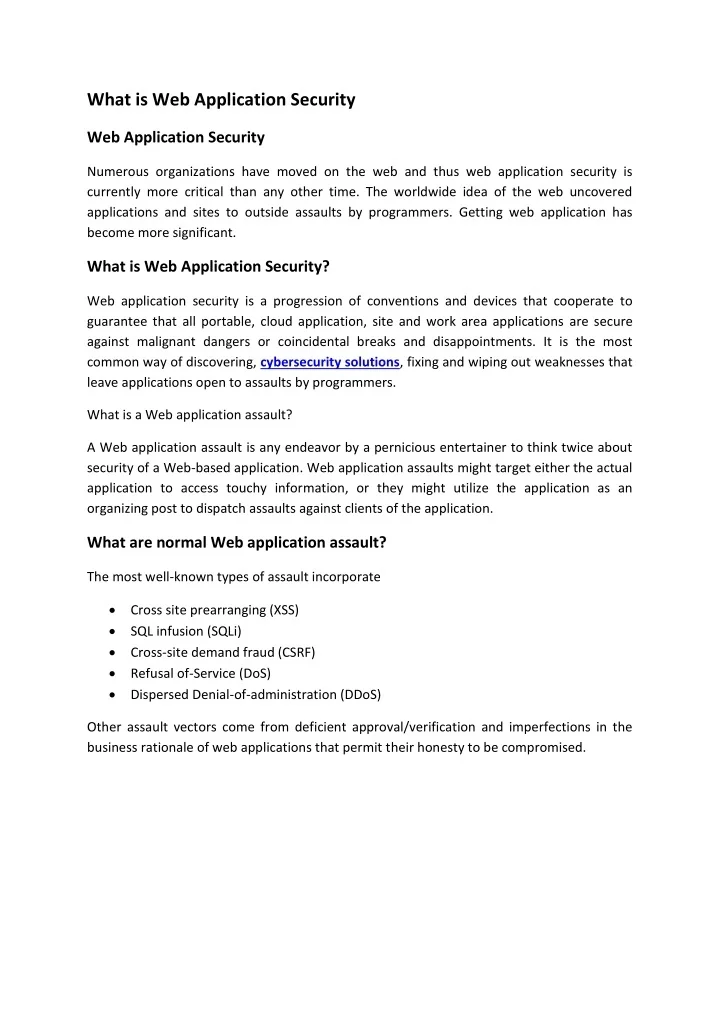 PPT What Is Web Application Security PowerPoint Presentation Free