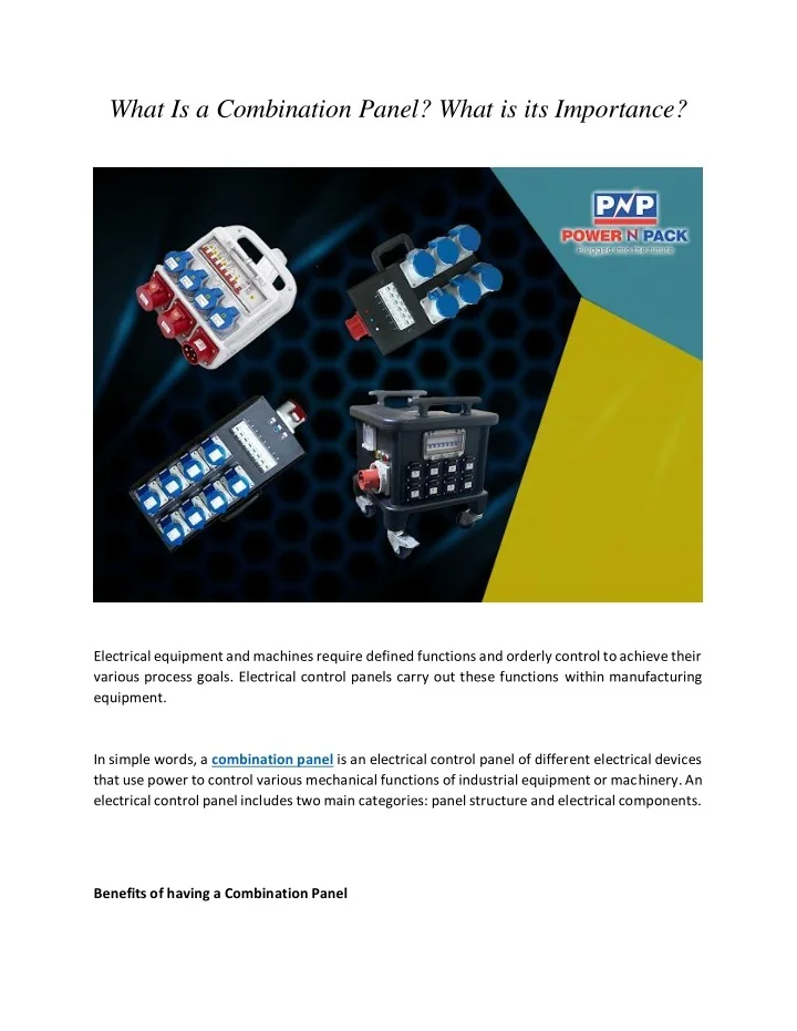 PPT - What Is A Combination Panel? What Is Its Importance? PowerPoint ...