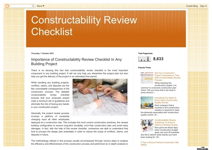 PPT - Importance of Constructability Review Checklist In Any Building ...