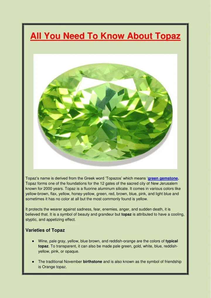 PPT - All You Need To Know About Topaz PowerPoint Presentation, free ...