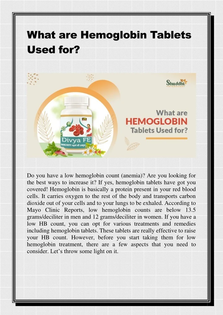 PPT - What are Hemoglobin Tablets Used for PowerPoint Presentation ...