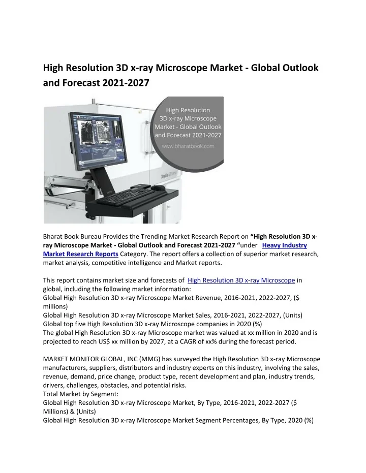 PPT - High Resolution 3D x-ray Microscope Market - Global Outlook and ...