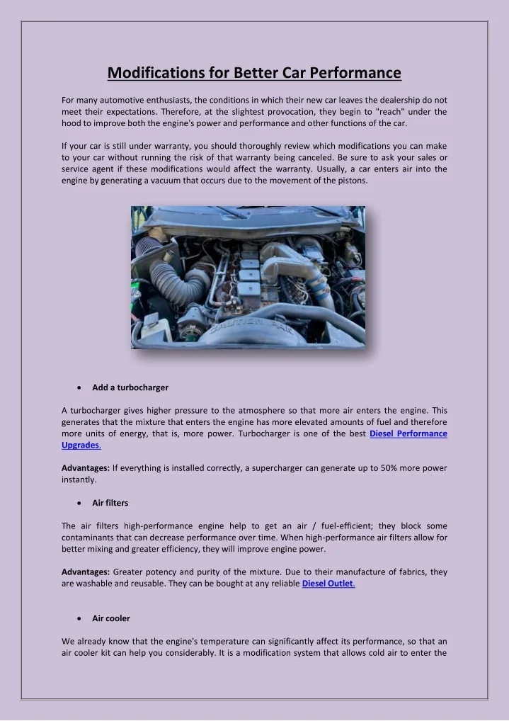 PPT - Modifications for Better Car Performance PowerPoint Presentation ...