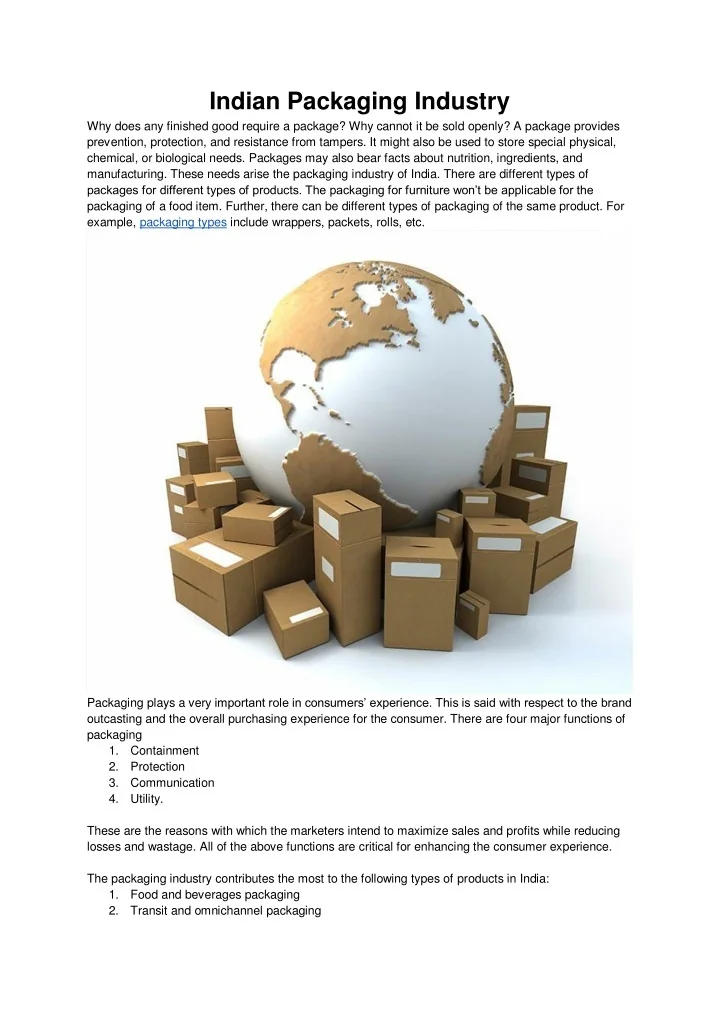 PPT - Indian Packaging Industry PowerPoint Presentation, free download ...