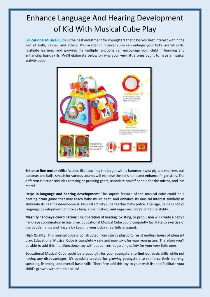 PPT - Enhance Language And Hearing Development of Kid With Musical Cube ...