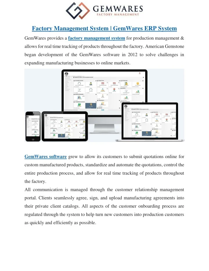PPT - Factory Management System Thailand | GemWares ERP System ...