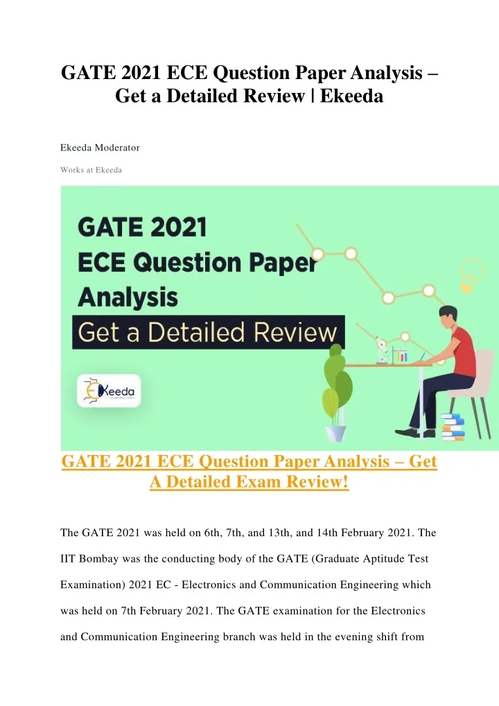 PPT - GATE 2021 ECE Question Paper Analysis – Get a Detailed Review ...