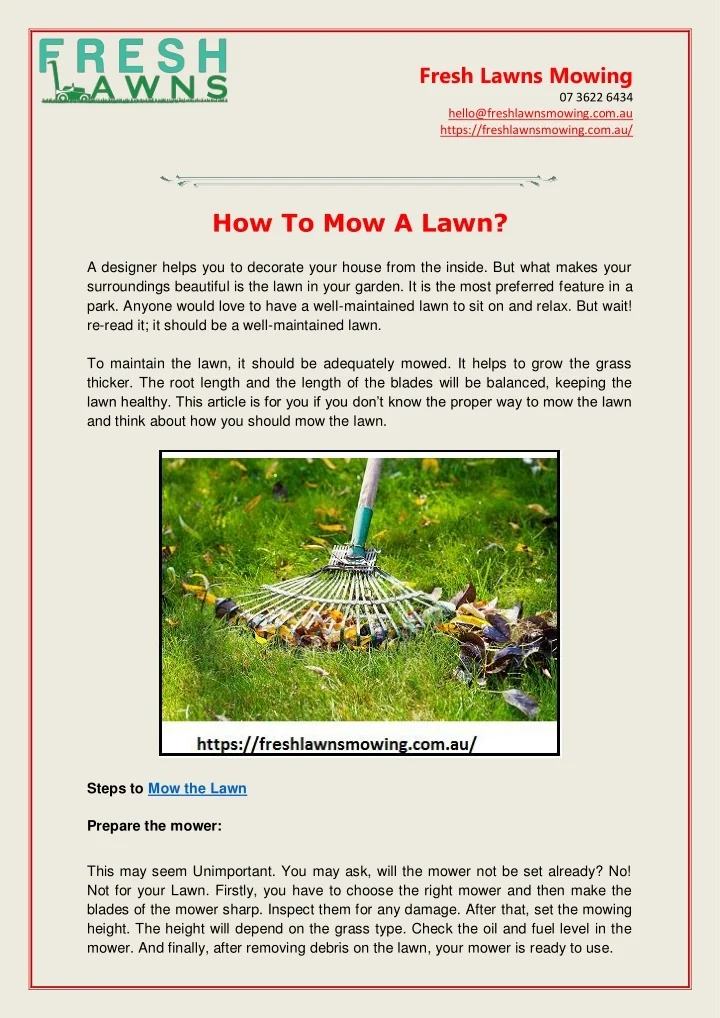 PPT - How To Mow A Lawn PowerPoint Presentation, free download - ID ...