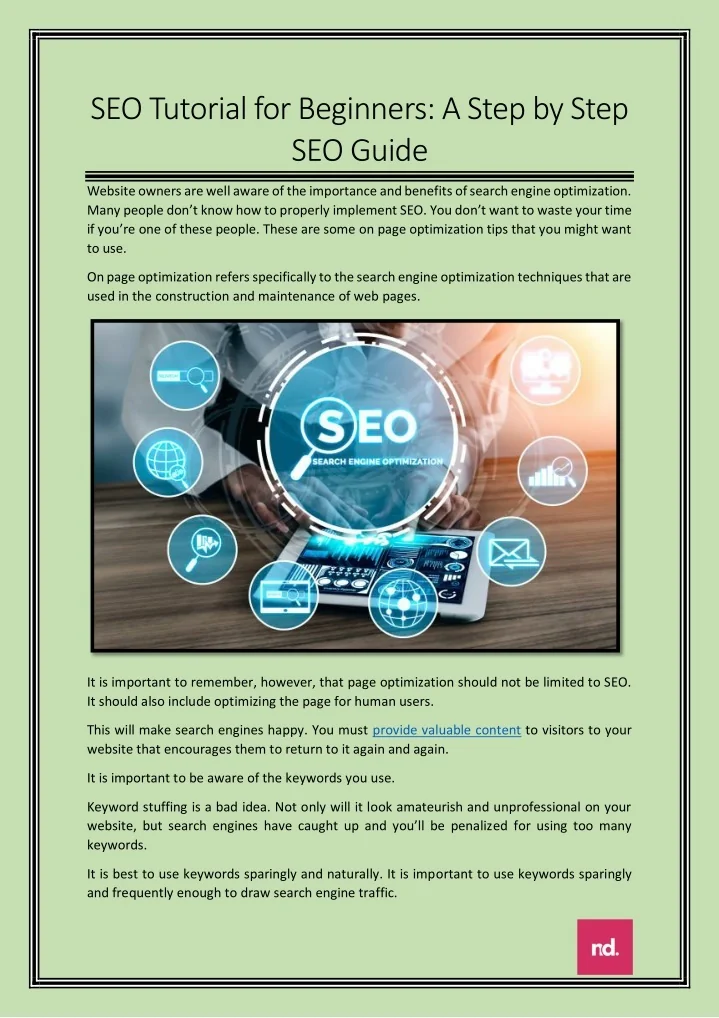 PPT - SEO Tutorial for Beginners: A Step by Step SEO Guide PowerPoint ...