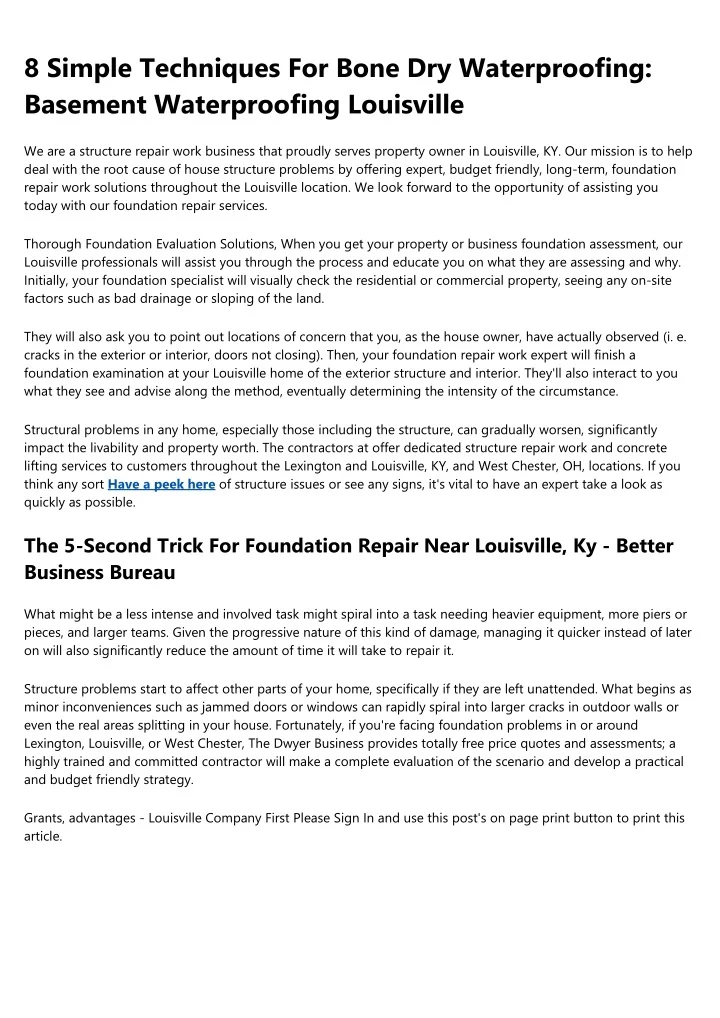 PPT - 12 Steps to Finding the Perfect Louisville Foundation Repair Pros ...