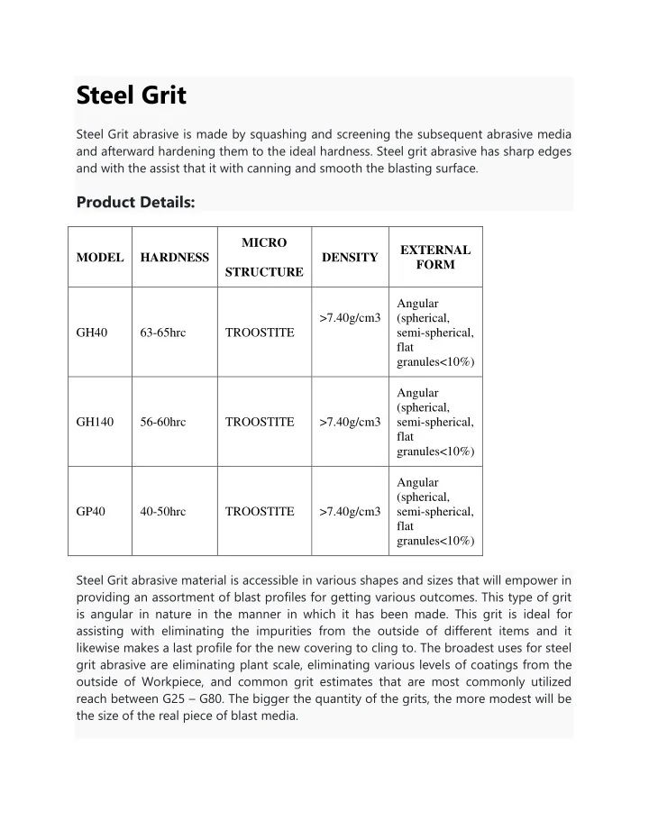 PPT - Steel Grit-converted PowerPoint Presentation, free download - ID ...