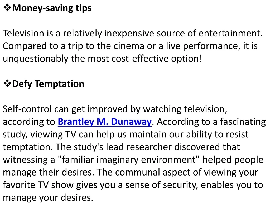 PPT - The Advantages of Watching Television PowerPoint Presentation ...