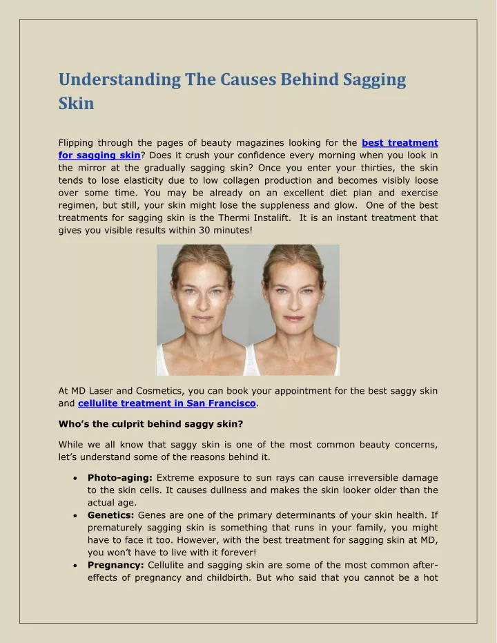 Ppt Understanding The Causes Behind Sagging Skin Powerpoint