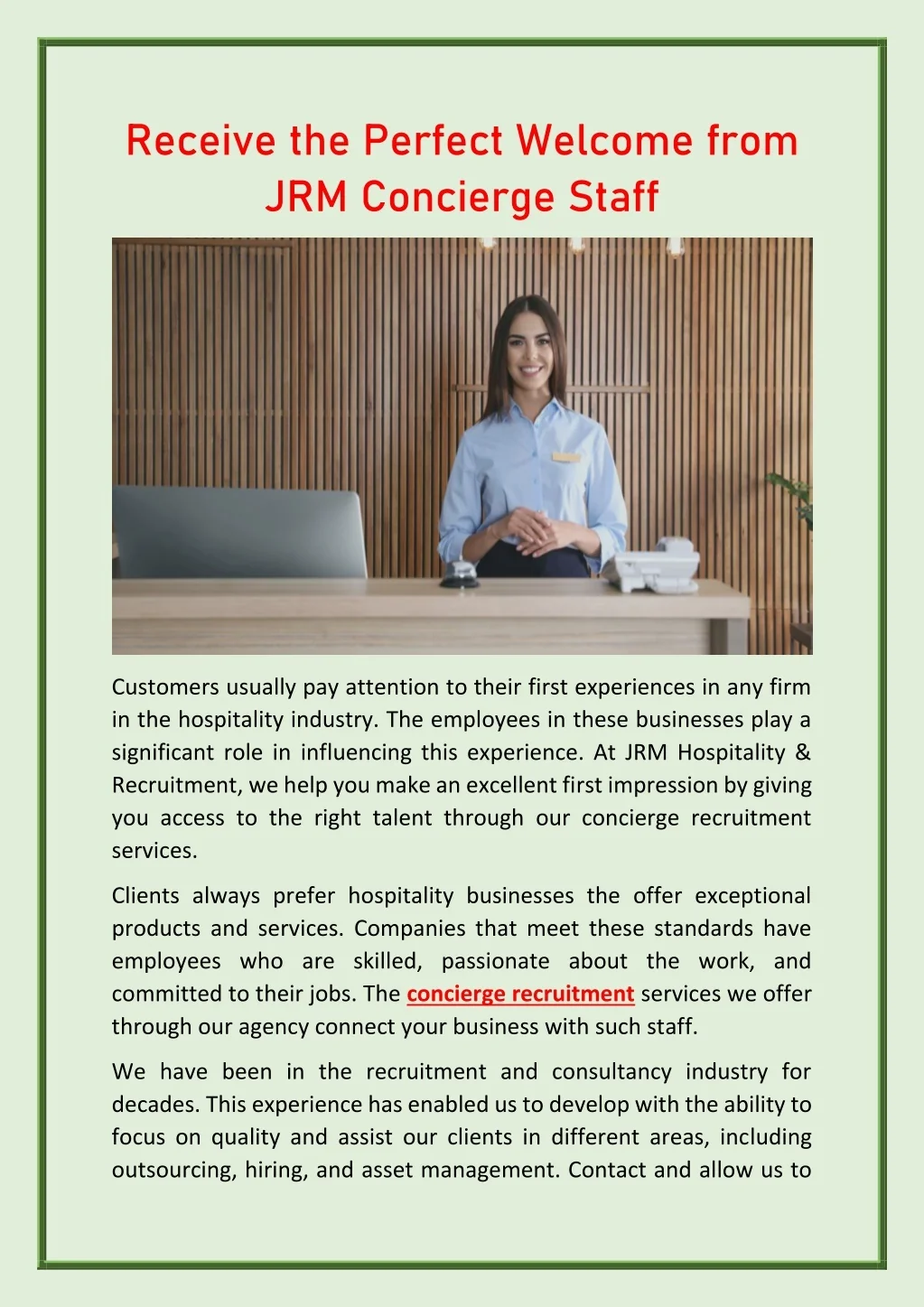 PPT - Receive the Perfect Welcome from JRM Concierge Staff PowerPoint ...