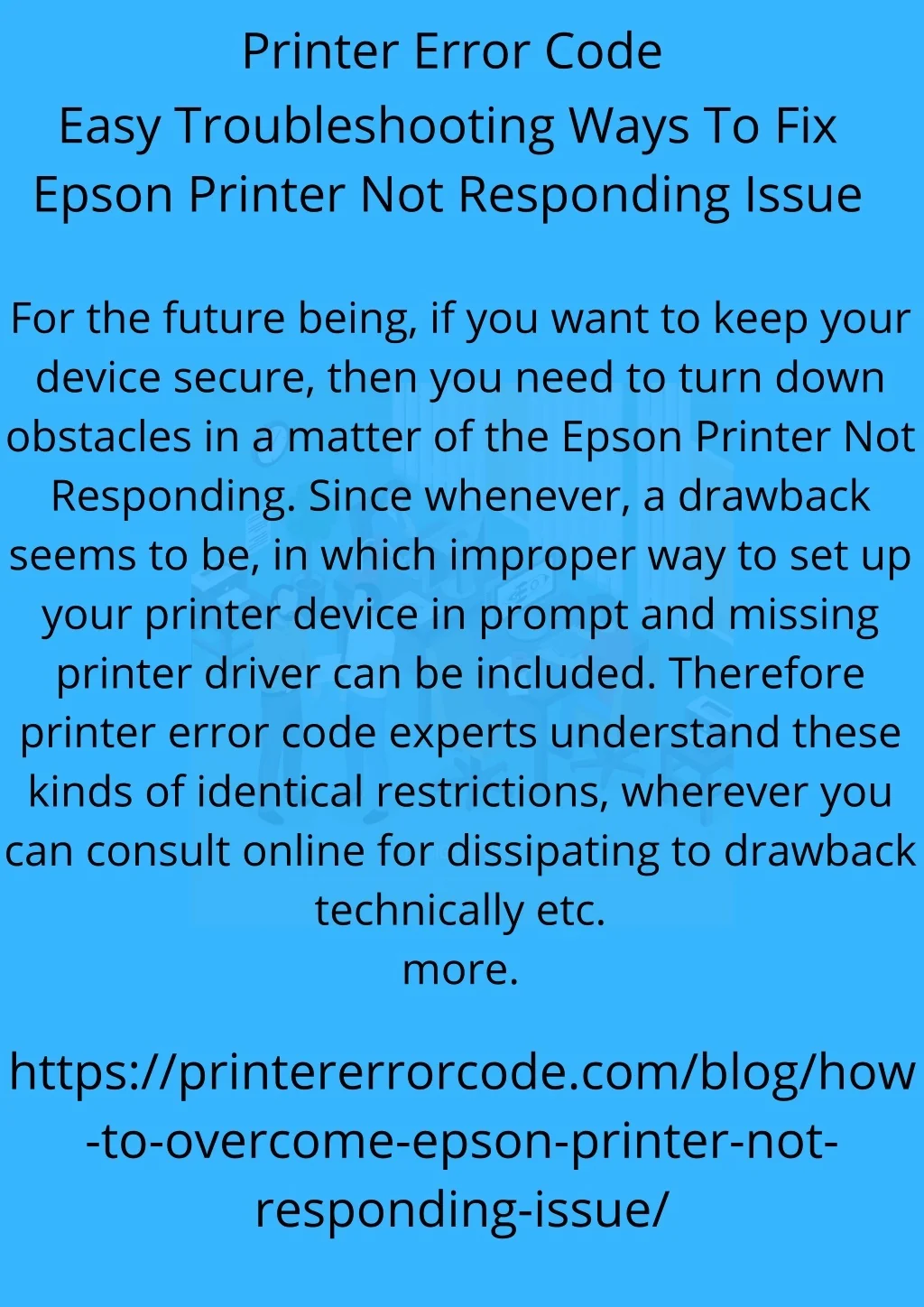 PPT Easy Troubleshooting Ways To Fix Epson Printer Not Responding PPT Easy Troubleshooting Ways To Fix Epson Printer Not Responding