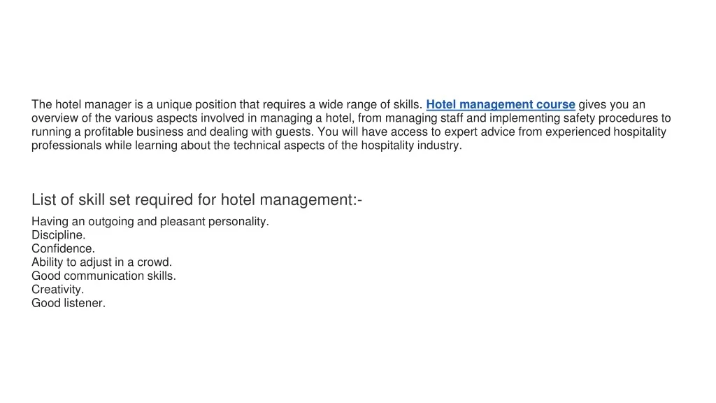 PPT - everything you need to know about hotel management PowerPoint ...