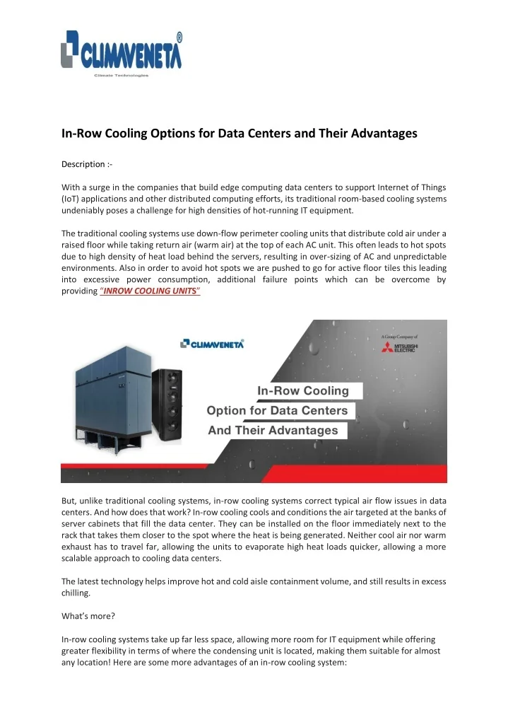 PPT - In-Row Cooling Options for Data Centers and Their Advantages ...