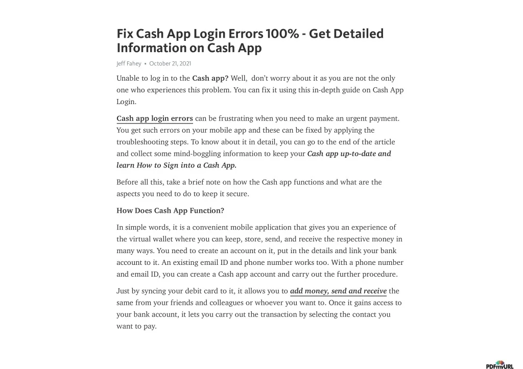 PPT - Fix Cash App Login Errors 100% - Get Detailed Information on Cash ...