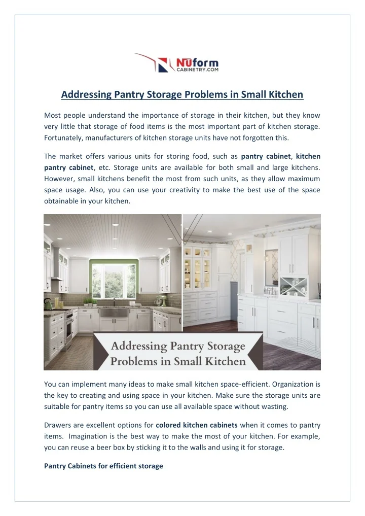 PPT - Addressing Pantry Storage Problems in Small Kitchen PowerPoint ...