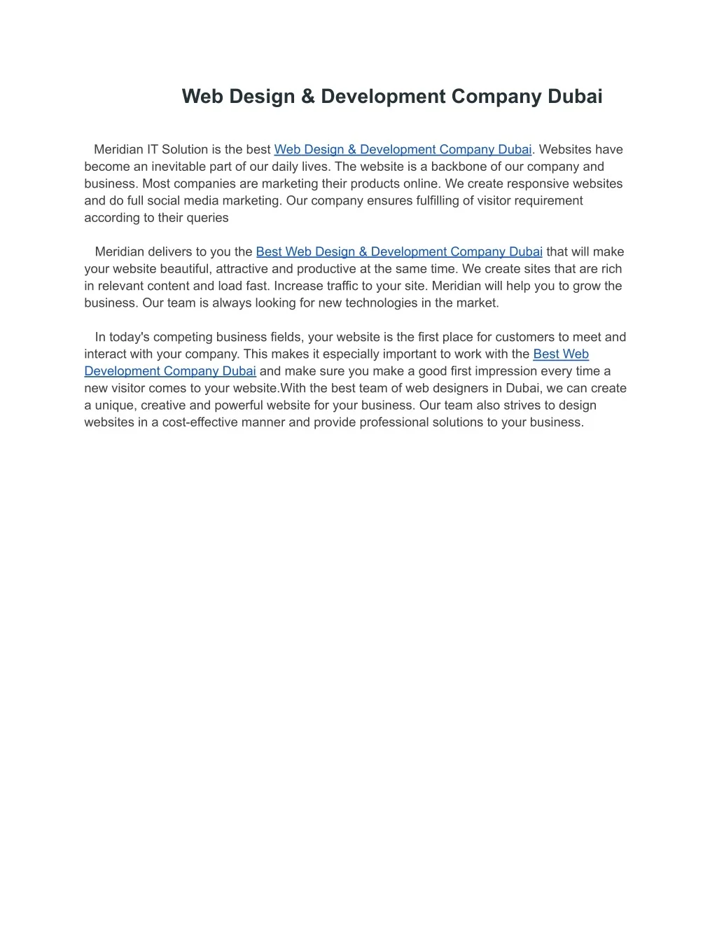 PPT - Web Design & Development Company Dubai PowerPoint Presentation ...