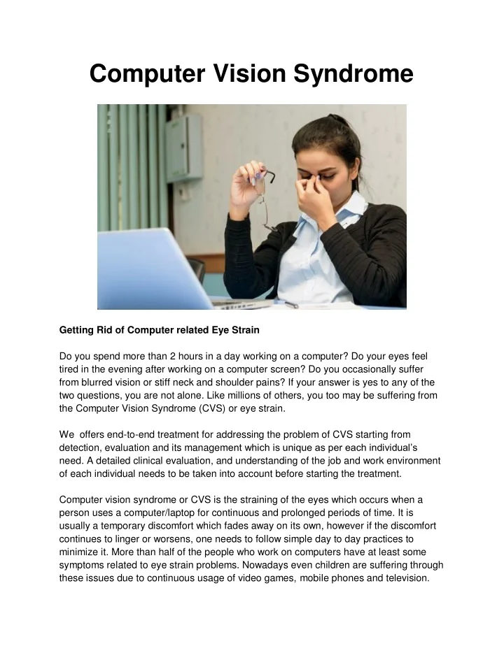 PPT - Computer Vision Syndrome | Eye Diseases | Dr Anup's Insight Eye ...