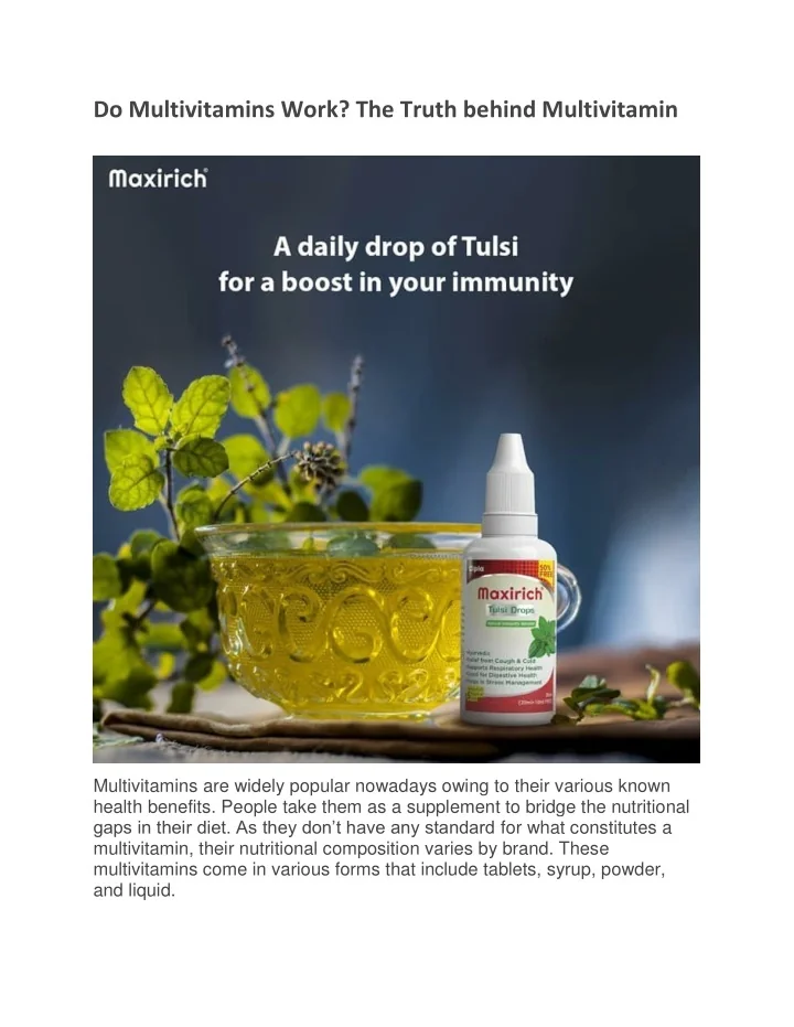 PPT - Do Multivitamins Work - The Truth behind Multivitamin PowerPoint ...