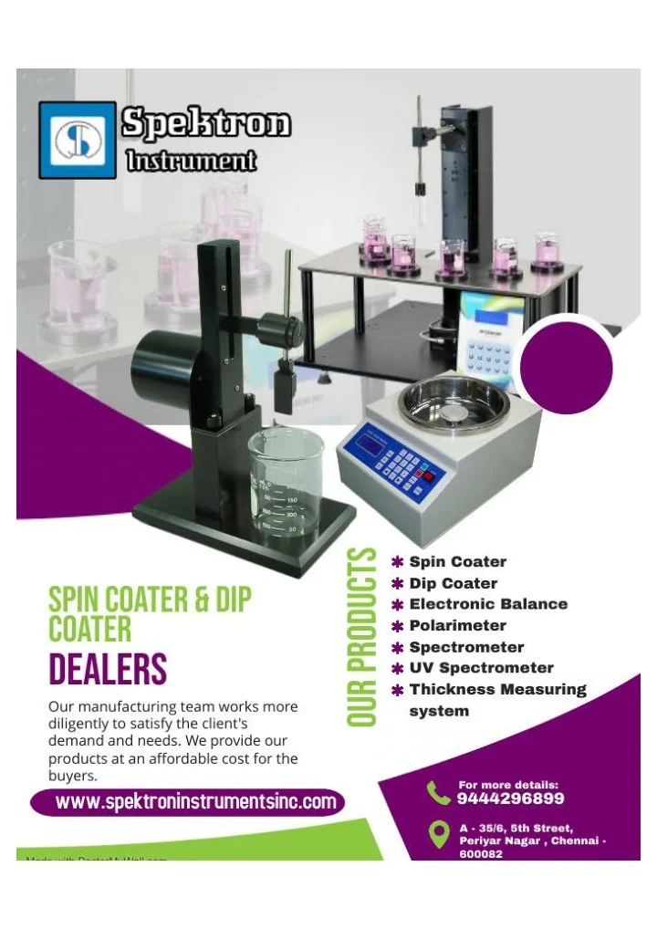 PPT - Spin Coater and Dip Coater Suppliers - Spektron Instruments Inc ...