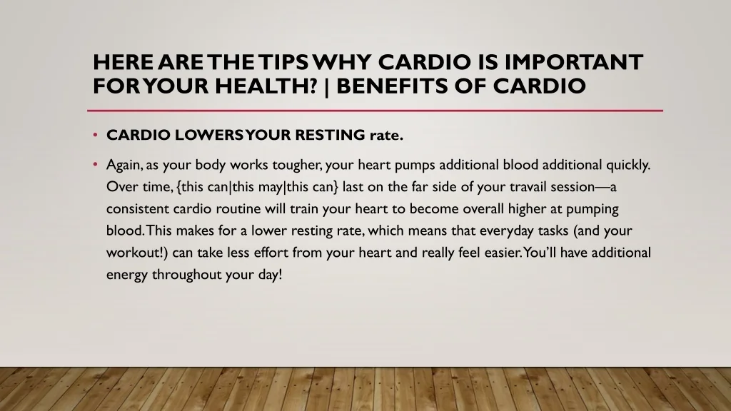 PPT - Why cardio is important for your health Benefits of cardio ...
