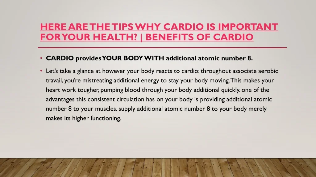 PPT - Why cardio is important for your health Benefits of cardio ...
