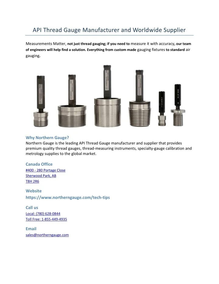 PPT - Thread Gauge Manufacturer and Worldwide Supplier PowerPoint ...