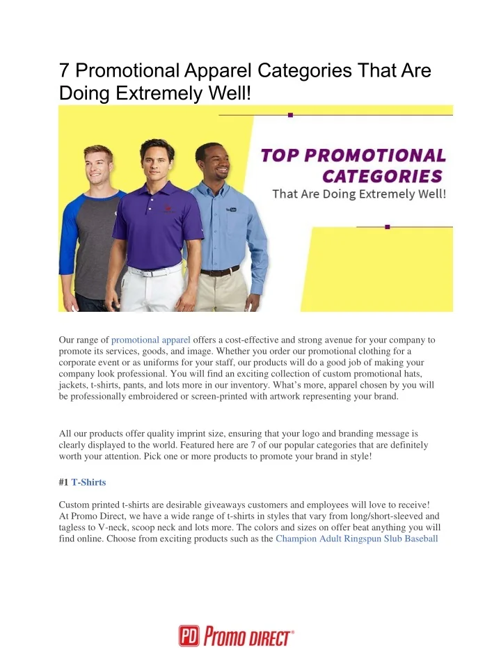 PPT - 7 Promotional Apparel Categories That Are Doing Extremely Well ...