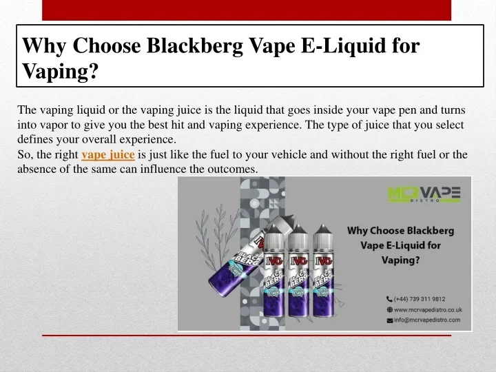 PPT - Why Choose Blackberg Vape E-Liquid for Vaping PowerPoint ...