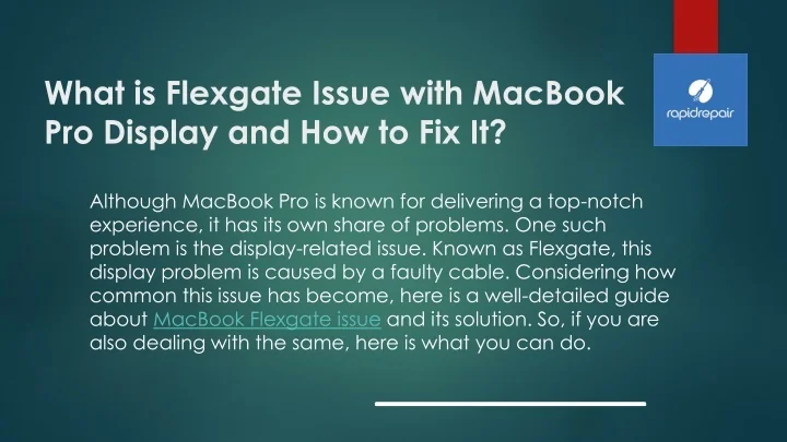 PPT - What is Flexgate Issue with MacBook Pro Display and How to Fix It PowerPoint Presentation ...