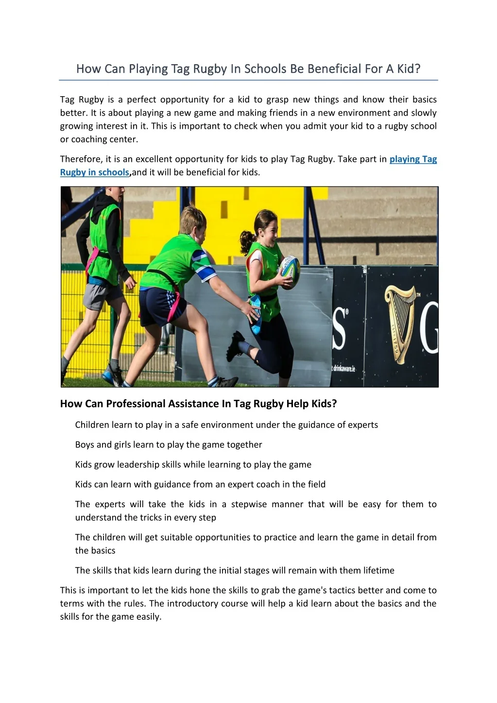 PPT - Benefits of Playing Tag Rugby In Schools For A Kid PowerPoint ...
