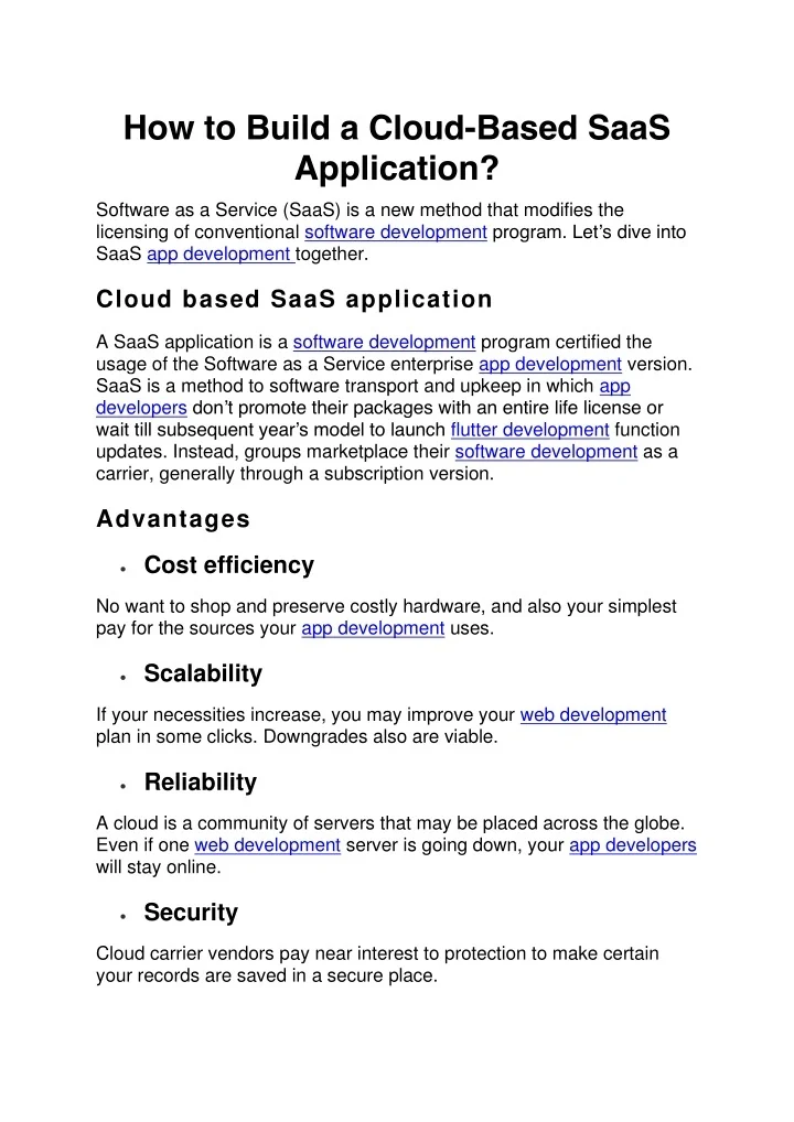 PPT - How to Build a Cloud-Based SaaS Application PowerPoint Presentation - ID:10936839