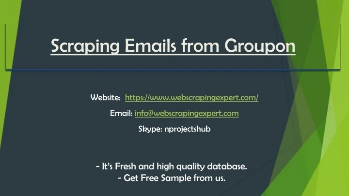 PPT - Scraping Emails from Groupon PowerPoint Presentation, free ...